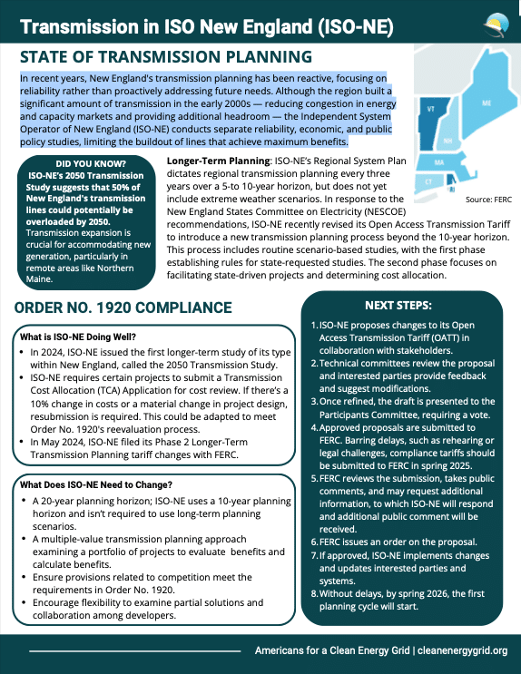 FACT SHEET: Order No. 1920 & ISO New England